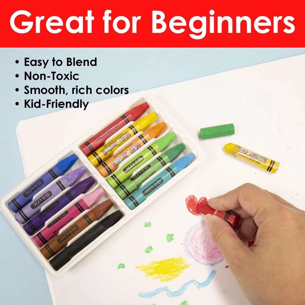 Jumbo Oil Pastels – 12 Vibrant Colors Set – TheCEO.Store