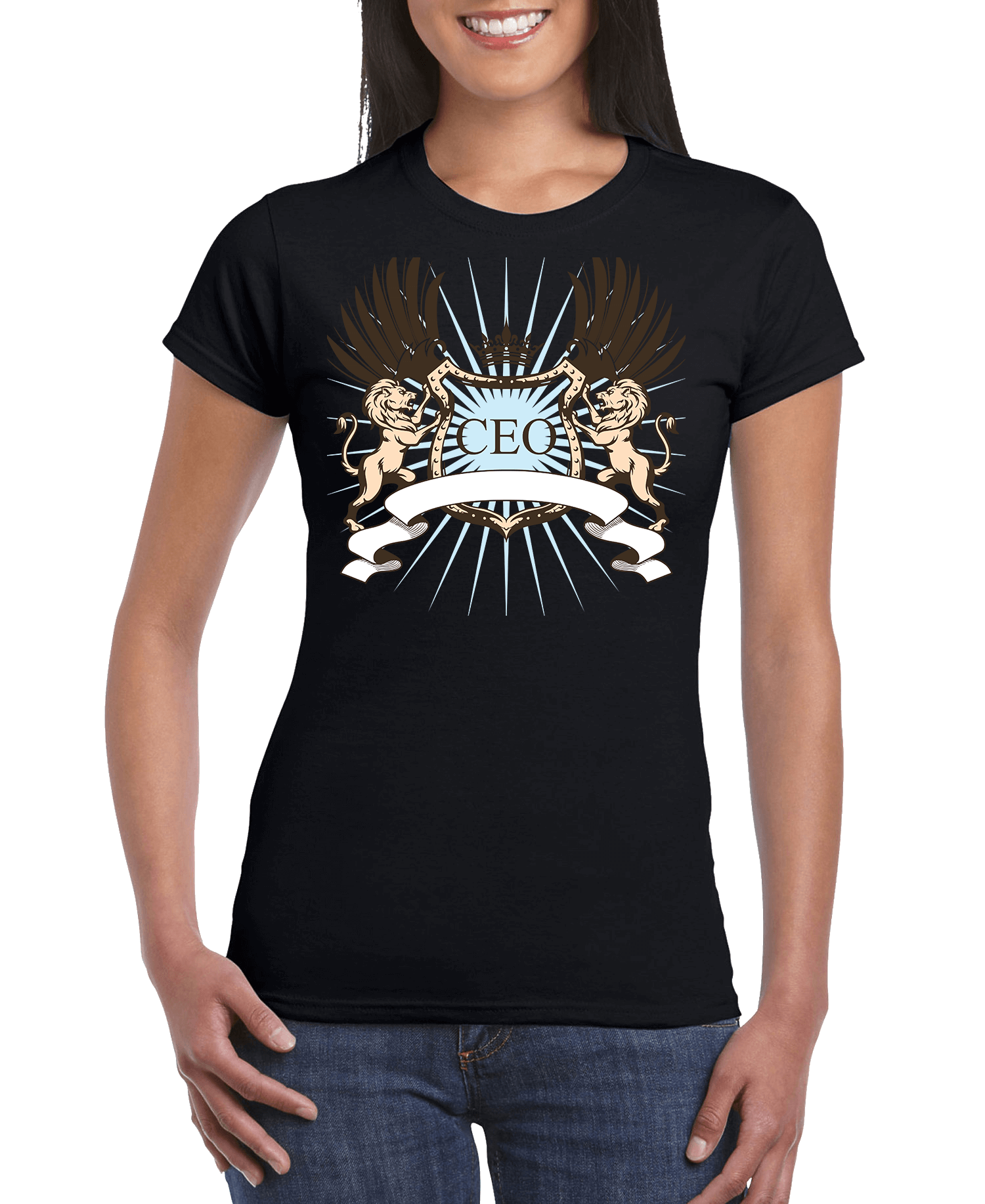 CEO Lion Crest Women's Slim Fit Short Sleeve T-Shirt – TheCEO.Store