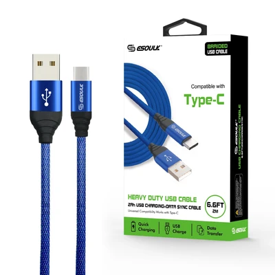 2A Heavy Duty Braided USB Type - C Cable (6.6ft) – TheCEO.Store